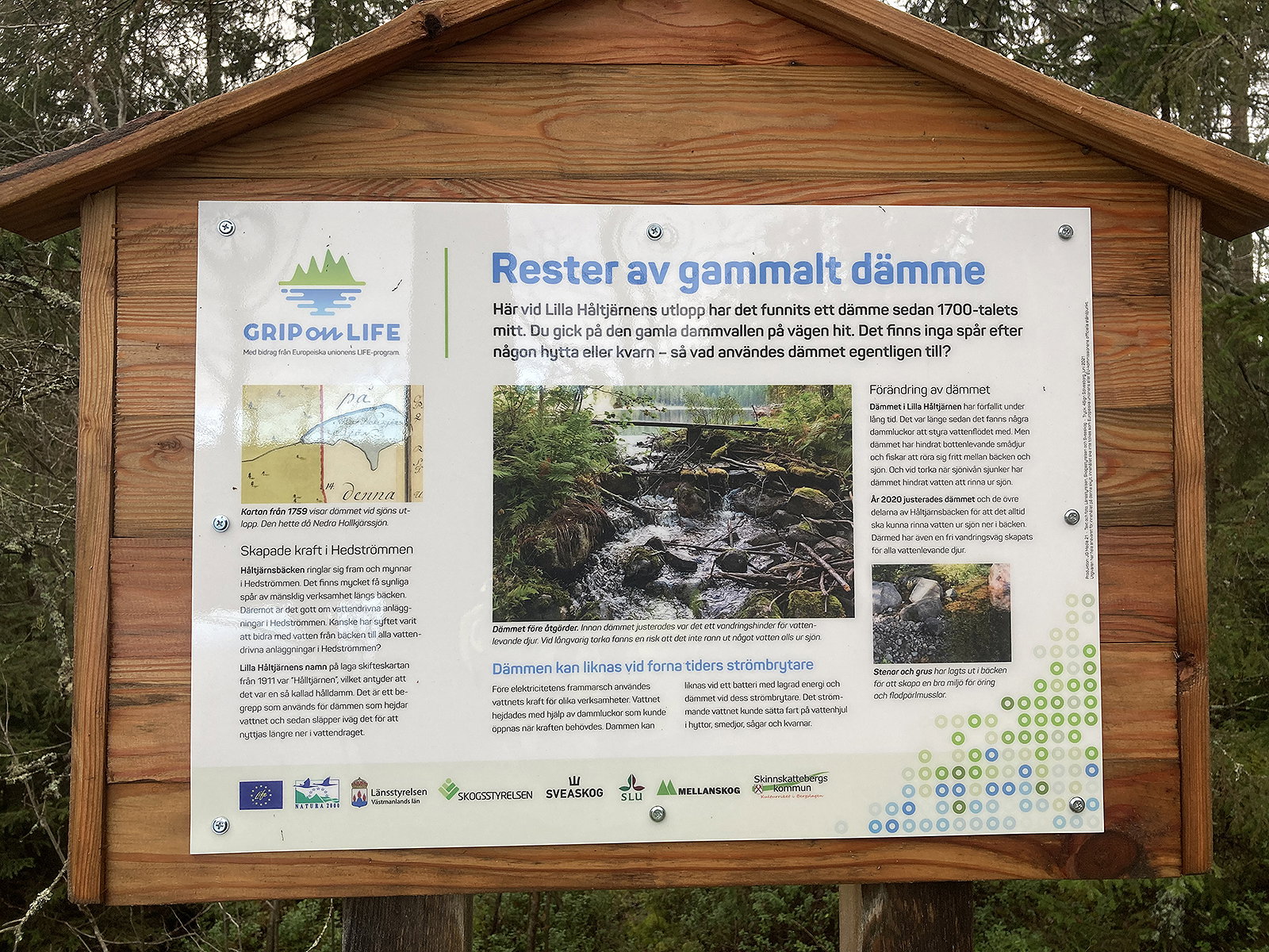 Informationstavla, Vattenslingan — Naturkartan